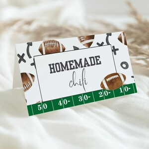 Football Party Food Labels, Football Food Tent, Football Food Label ...