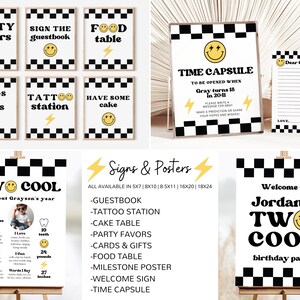 Two Cool Birthday Bundle, Boy 2nd Birthday, Smiley Face Birthday, Two ...