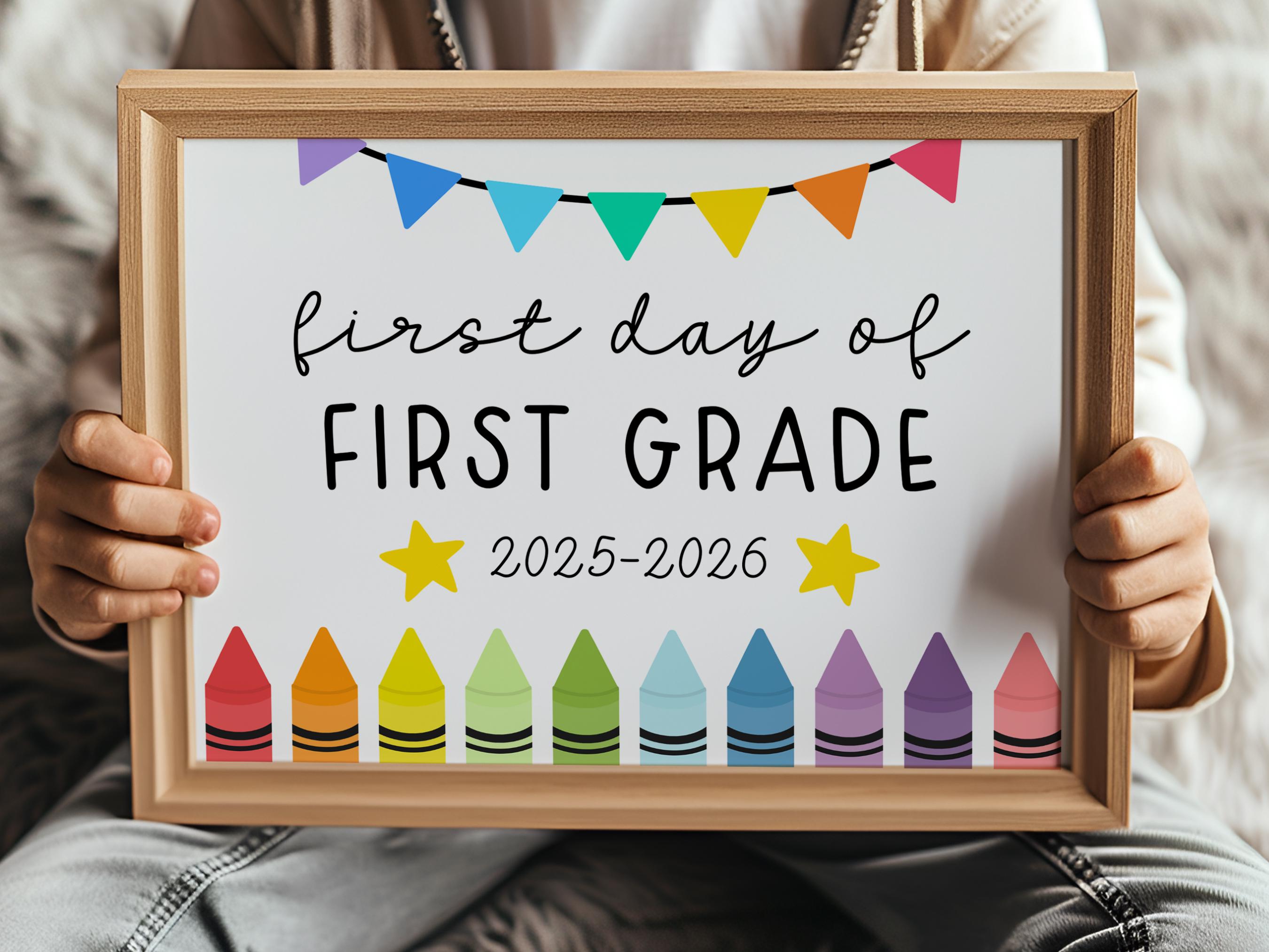 Printable Back to School Sign, First Day of School, Instant Download ...