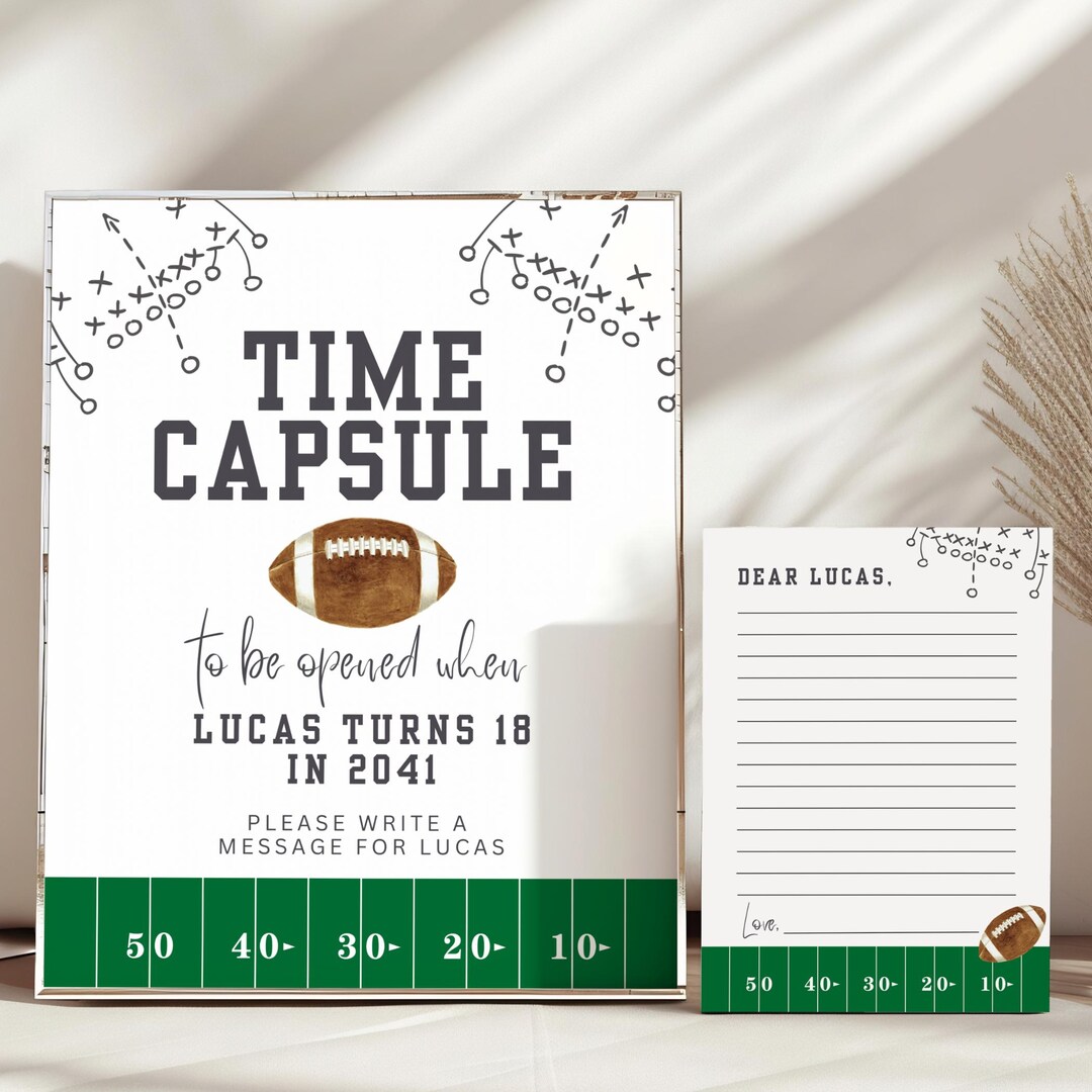 Football Birthday Time Capsule, Football Party, First Birthday, Time ...