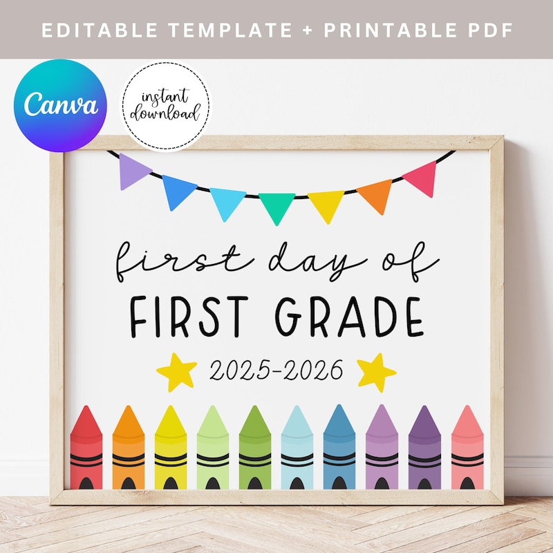 First Day of 1st Grade - Etsy