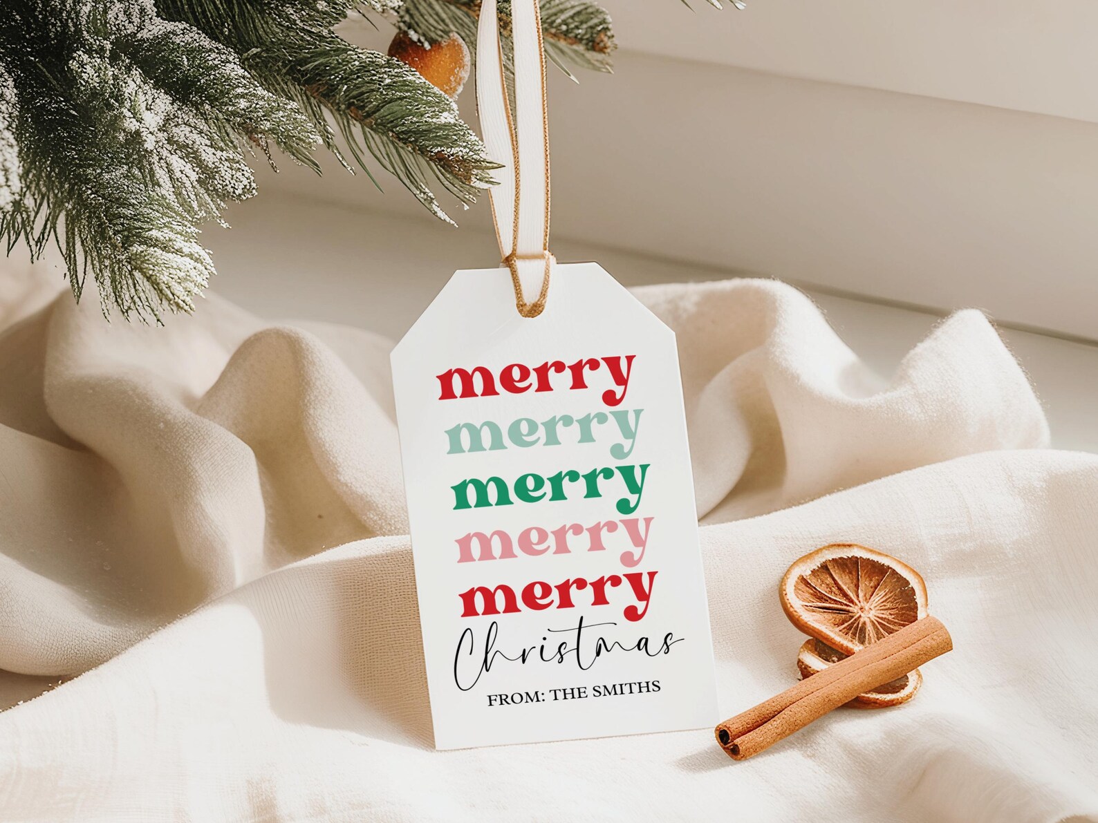 Printable Christmas Favor Tags, Editable Template, Holiday Gift Tags ...