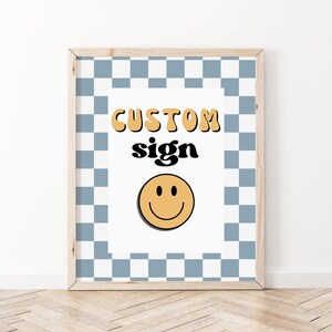 Blue One Happy Dude Birthday Party Custom Sign, Instant Download ...