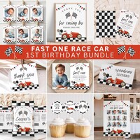 Fast One Welcome Sign Custom Race Car 1st Birthday Poster Racing Car ...