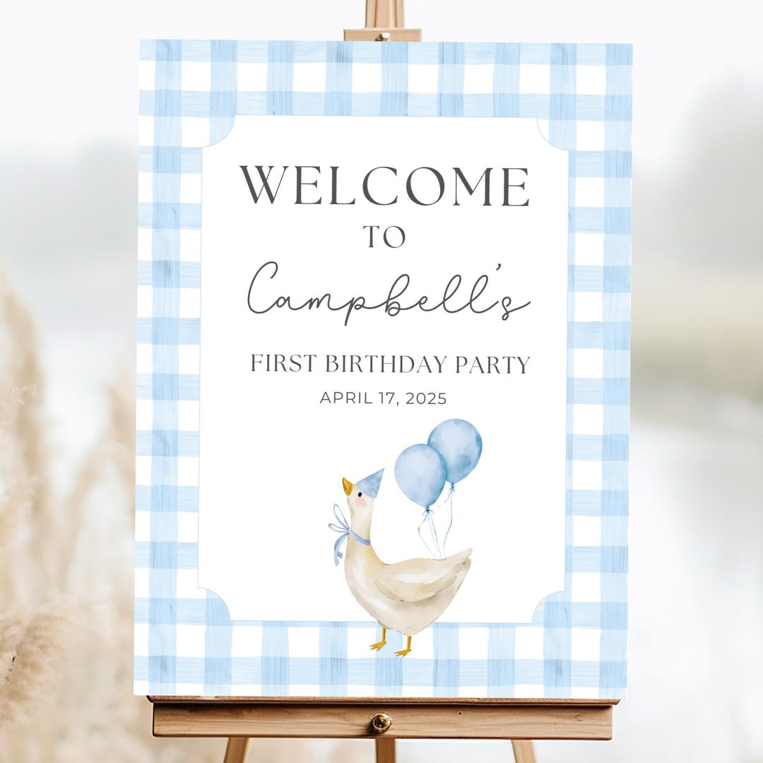 One Silly Goose Welcome Sign, Silly Goose 1st Birthday, Editable ...