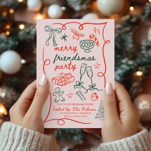 Merry Friendsmas Christmas Invitation, Friendsmas Invite, Christmas ...