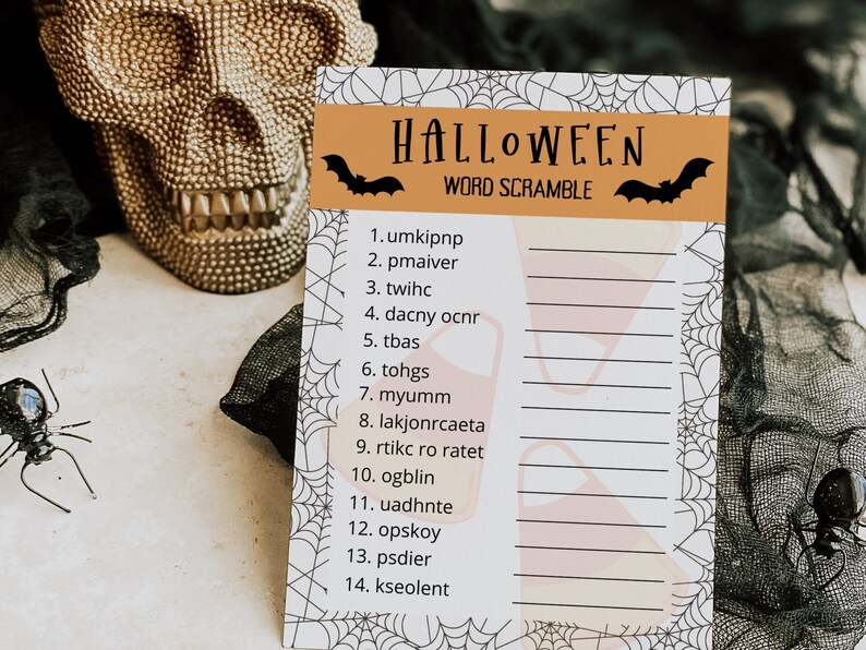 Halloween Word Scramble, Halloween Game, Instant Download, Halloween ...