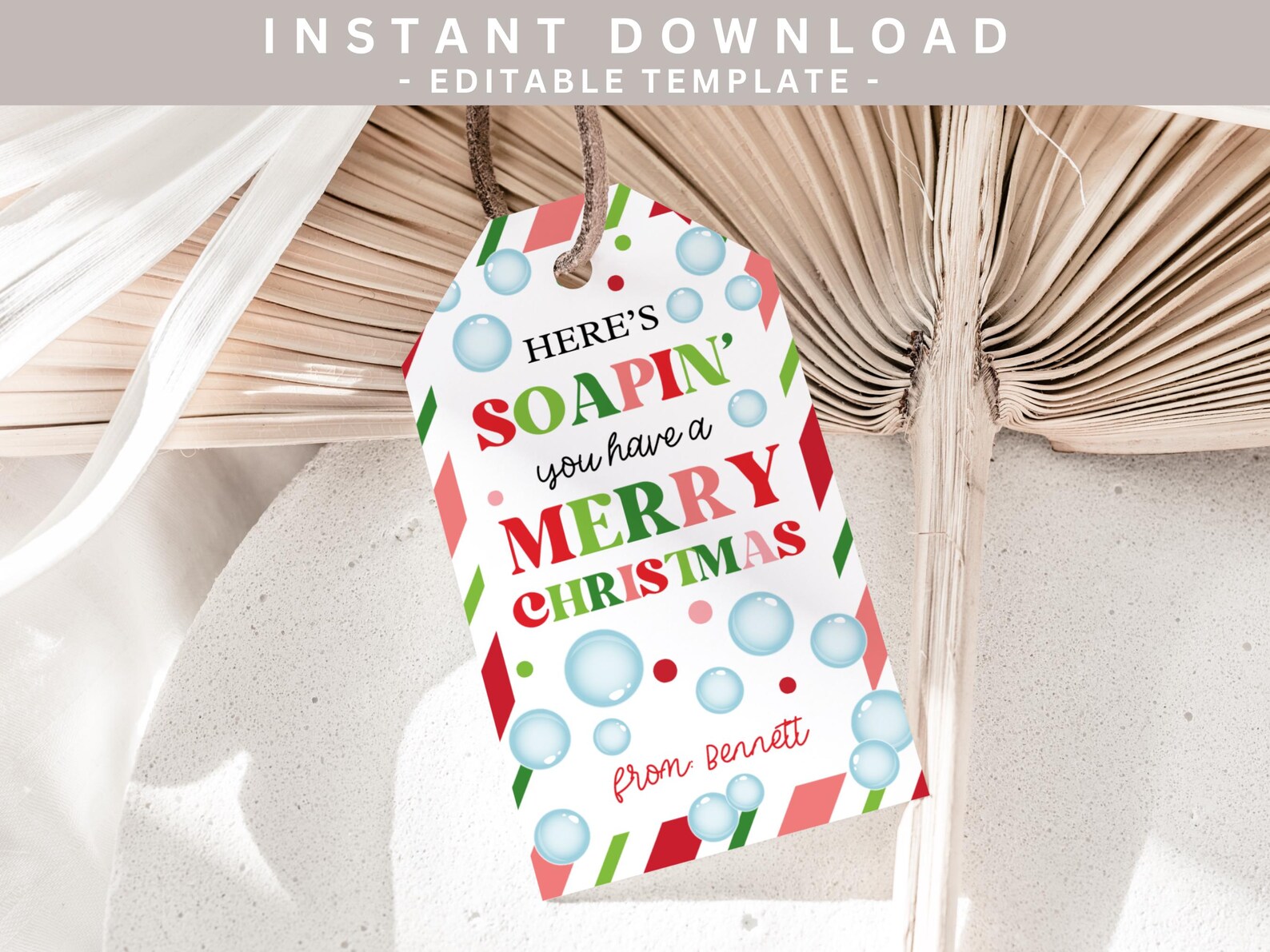 Printable Soapin You Have A Merry Christmas Gift Tag, Holiday Hand Soap ...