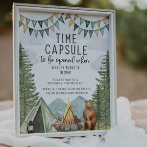 One Happy Camper Birthday Party Time Capsule | Instant Download ...