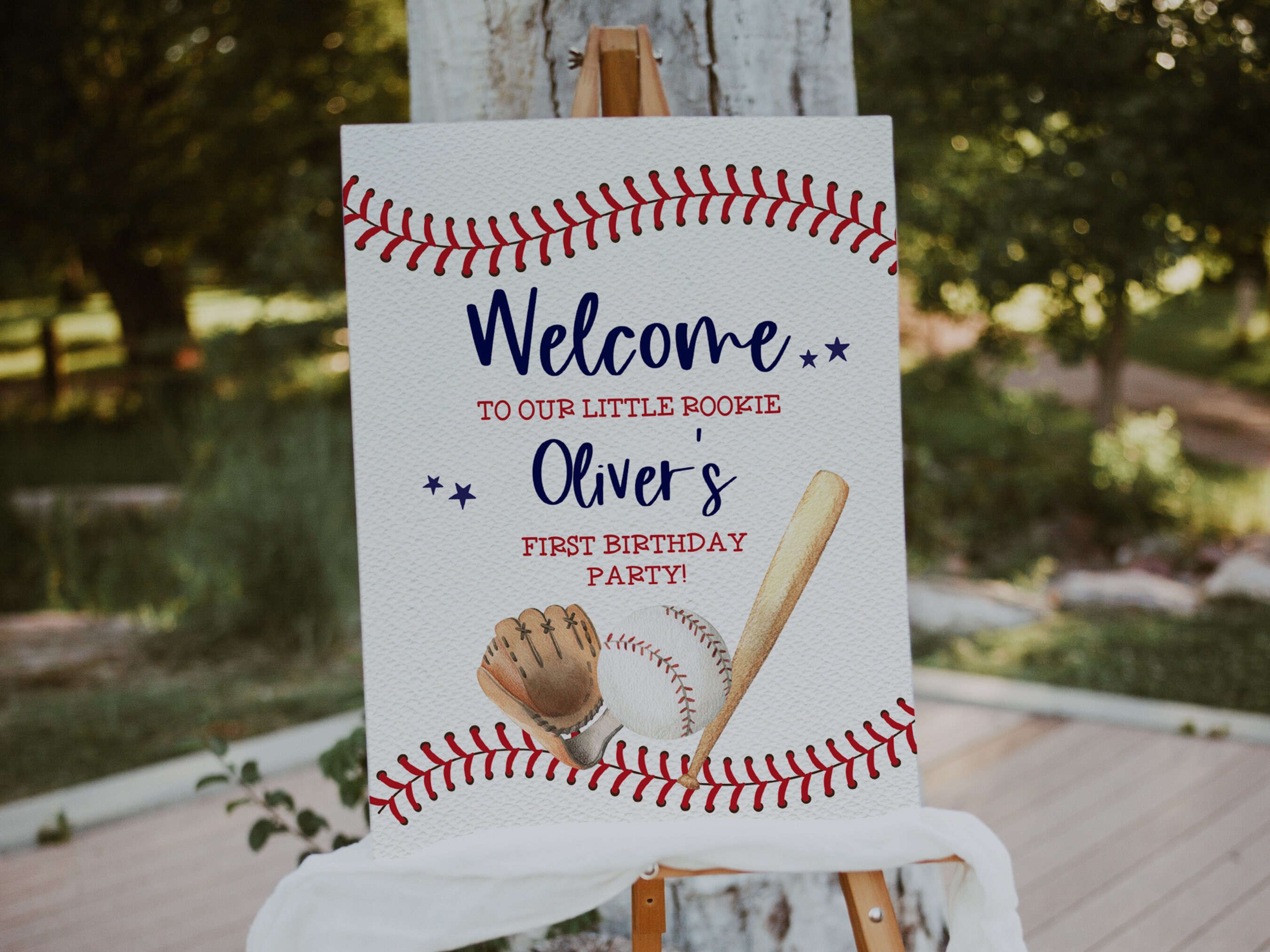 Baseball First Birthday Party Welcome Sign | 1st Birthday | Rookie ...