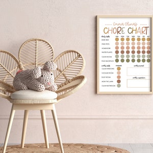 Kids Chore Chart Printable | Instant Download | Editable Chore Chart ...