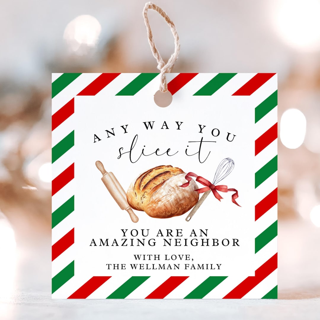 Printable Christmas Gift Tags, Custom Gift Tag, Baked Goods Tag, Baking ...