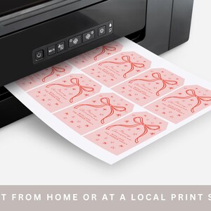 Printable Pink Red Bow Christmas Gift Tags, Editable Template, Holiday ...