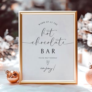 Printable Hot Chocolate Bar Sign, Hot Cocoa Sign, Christmas Party, Hot ...
