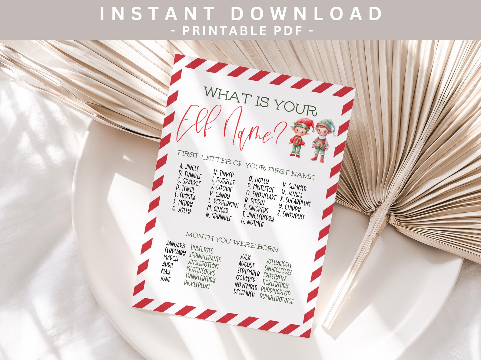 Elf Name Game, Christmas Party Game, Christmas Party Game, Instant ...