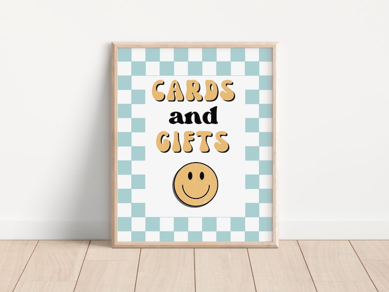 Blue One Happy Dude Cards and Gifts Sign Instant Download - Etsy