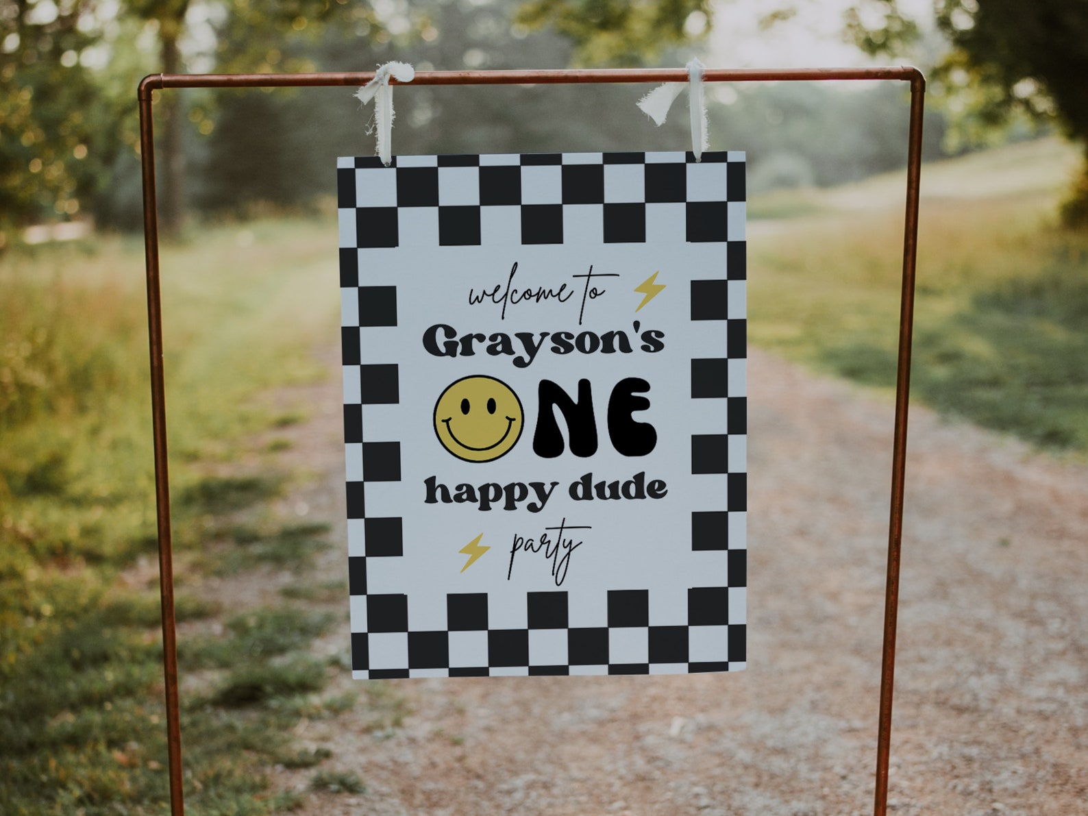 One Happy Dude Welcome Sign, First Birthday Party, Instant Download ...