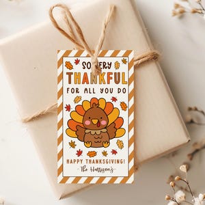 Printable Thanksgiving Tag, Grateful for You Tag, Holiday Appreciation ...
