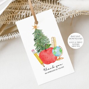 Printable Christmas Gift Tag | Gift for Teacher | Teacher Gift Tag ...