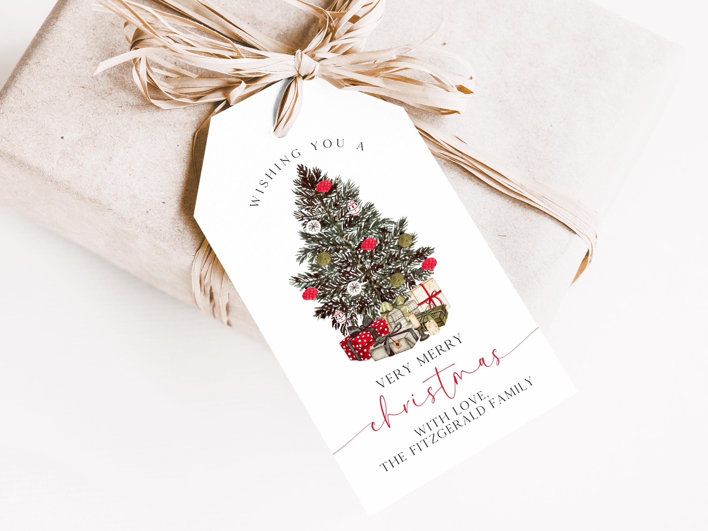 Printable Christmas Gift Tags, Christmas Tree Tags, Holiday Gift Tags ...