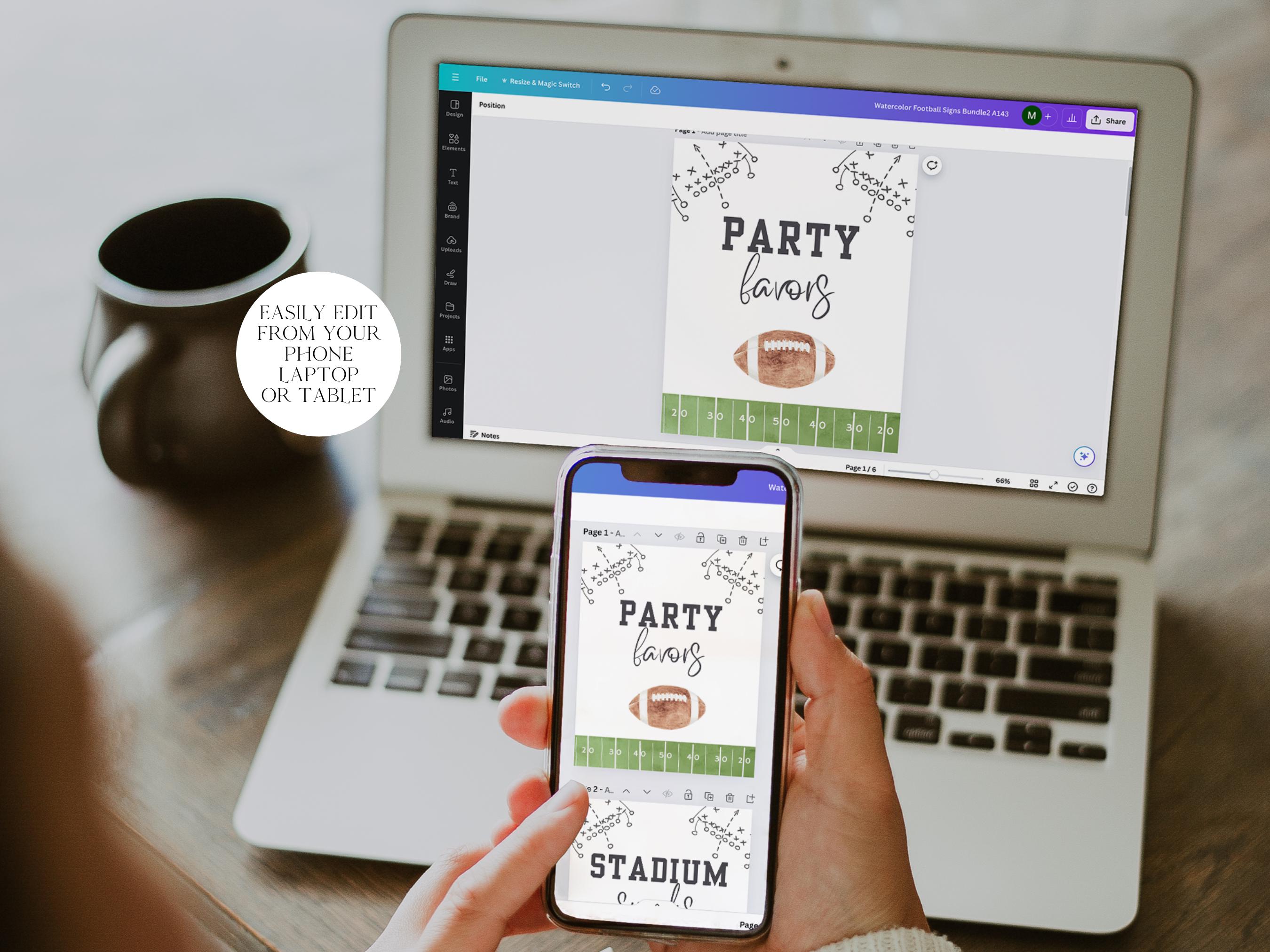 Football Birthday, Football Party Sign Bundle, Instant Download ...