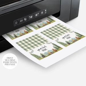 One Happy Camper Food Tent Labels, Printable Food Labels, 1st Birthday ...