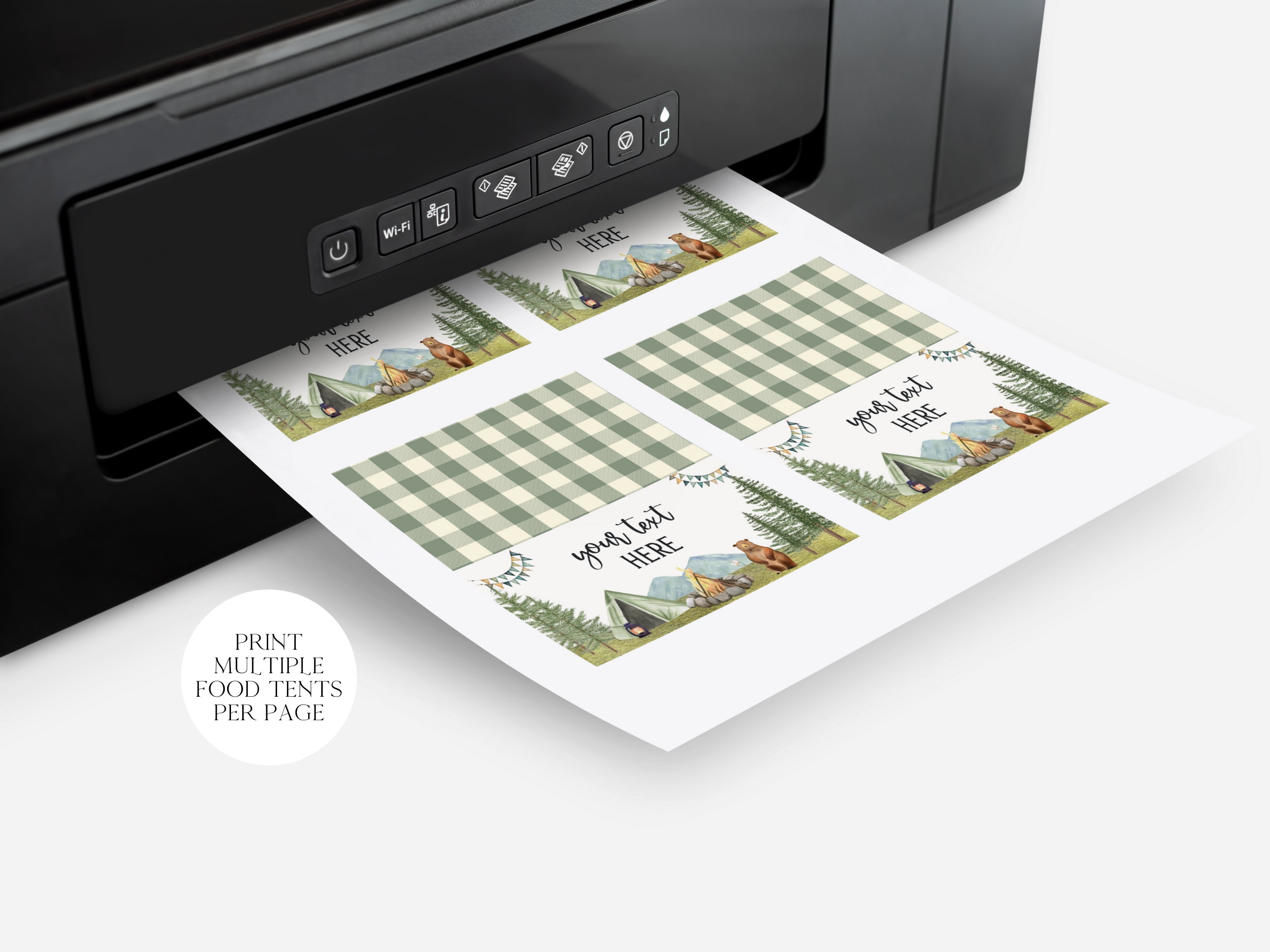 One Happy Camper Food Tent Labels, Printable Food Labels, 1st Birthday ...