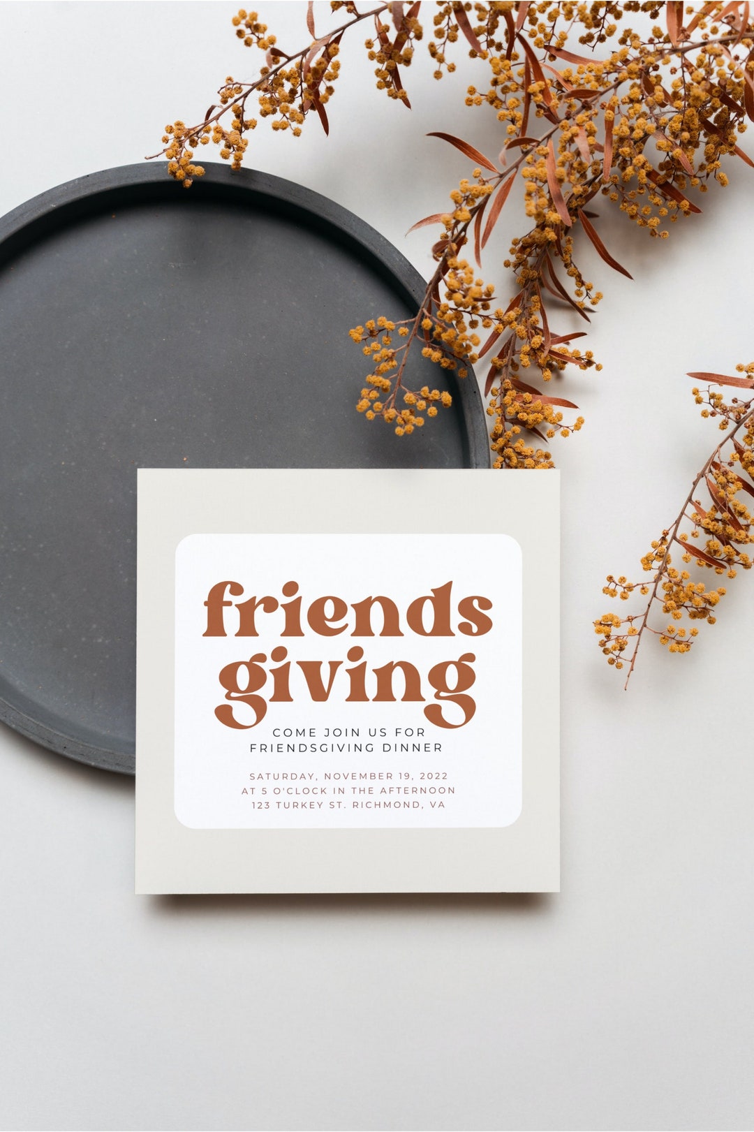 Friendsgiving Invitation | Friendsgiving Dinner | Thanksgiving ...