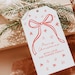 Printable Red Bow Christmas Gift Tags, Editable Template, Holiday Gift ...