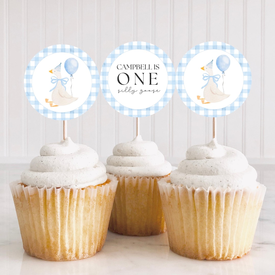One Silly Goose Cupcake Toppers, Silly Goose Birthday, Silly Goose ...