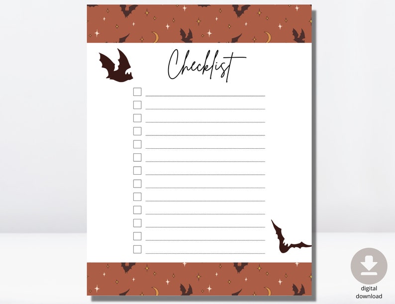 Printable Checklist Digital Checklist Planner Checklist - Etsy