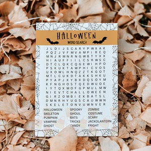 Halloween Word Search, Halloween Activity, Halloween Party Game ...
