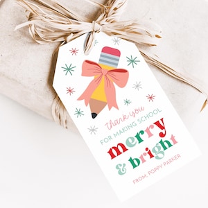 Printable Christmas Gift Tag, Teacher Gift Tag, Gift for Teacher ...