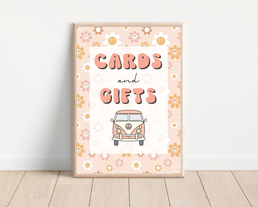 Groovy Birthday Party Sign | Gift Table Sign | Cards and Gifts | Retro ...