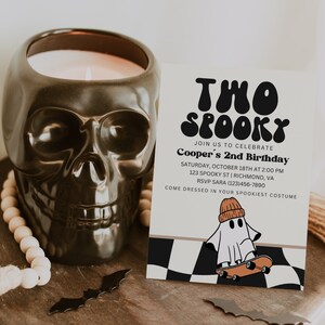 Two Spooky Halloween Birthday Invitation, Two Spooky Invite, 2nd ...