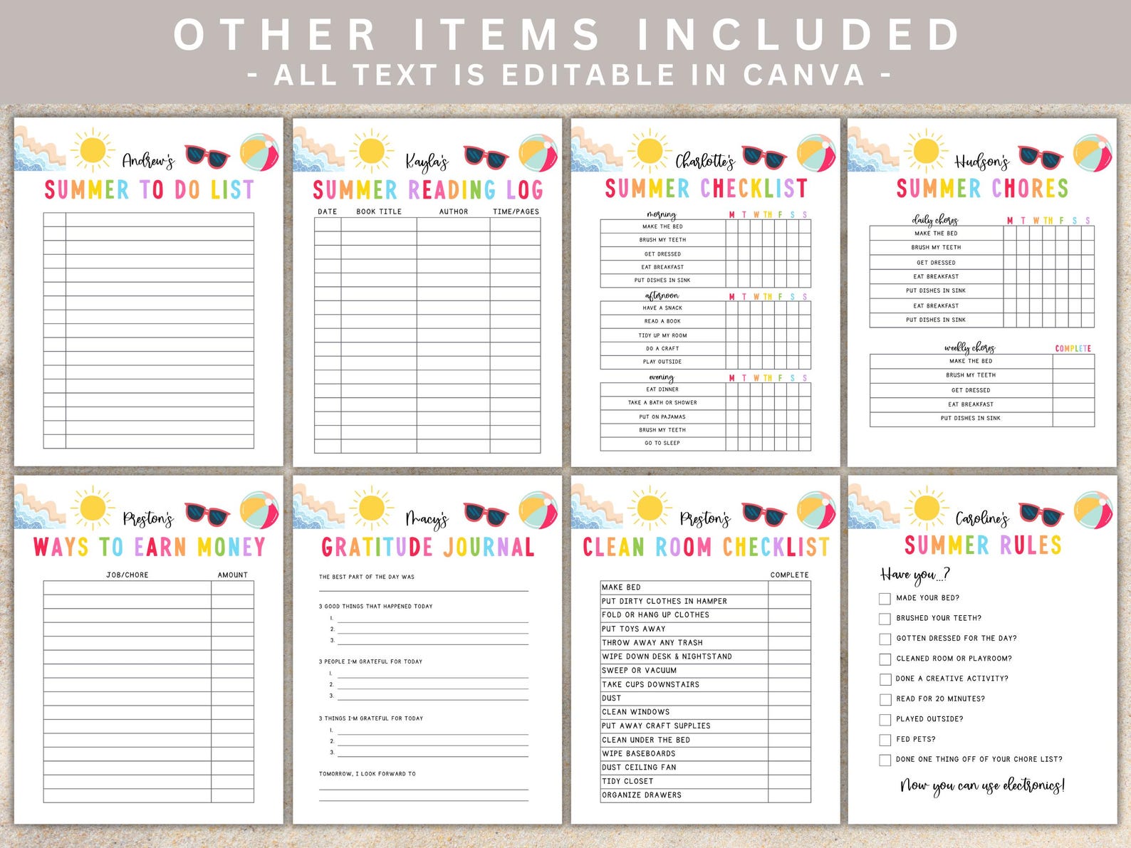 Printable Kids Summer Planner 2025, Kids Monthly Planner, Printable ...