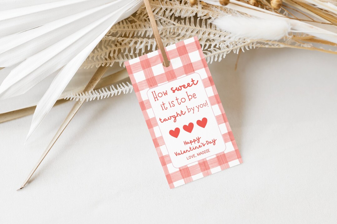Printable Valentines Teacher Gift Tags Instant Download Valentine's Day ...