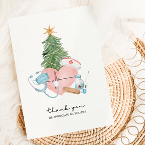 Printable Nurse Christmas Card | Christmas Card | Nurse Christmas Gift ...