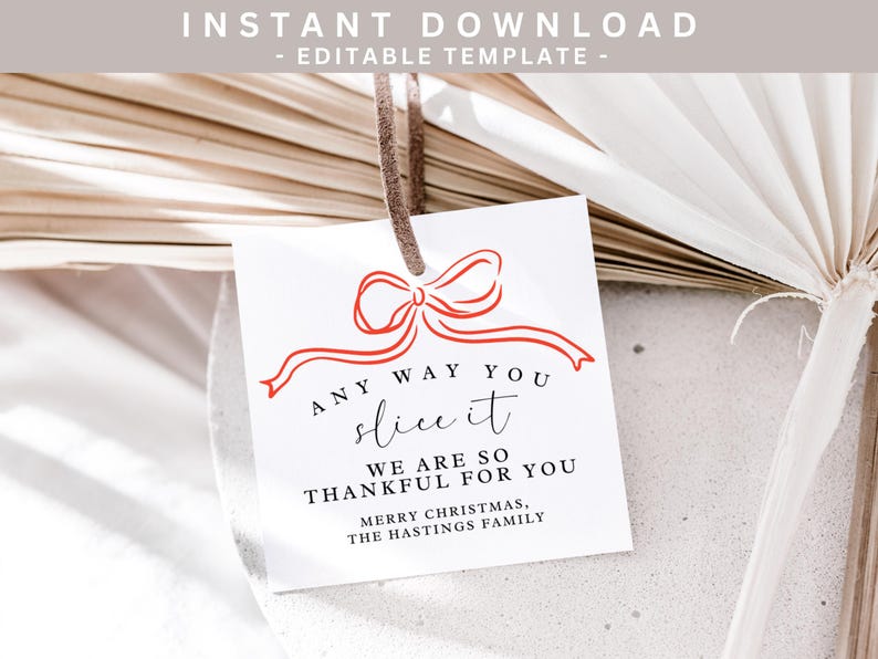 Printable Christmas Gift Tags, Custom Gift Tag, Baked Goods Tag, Baking ...