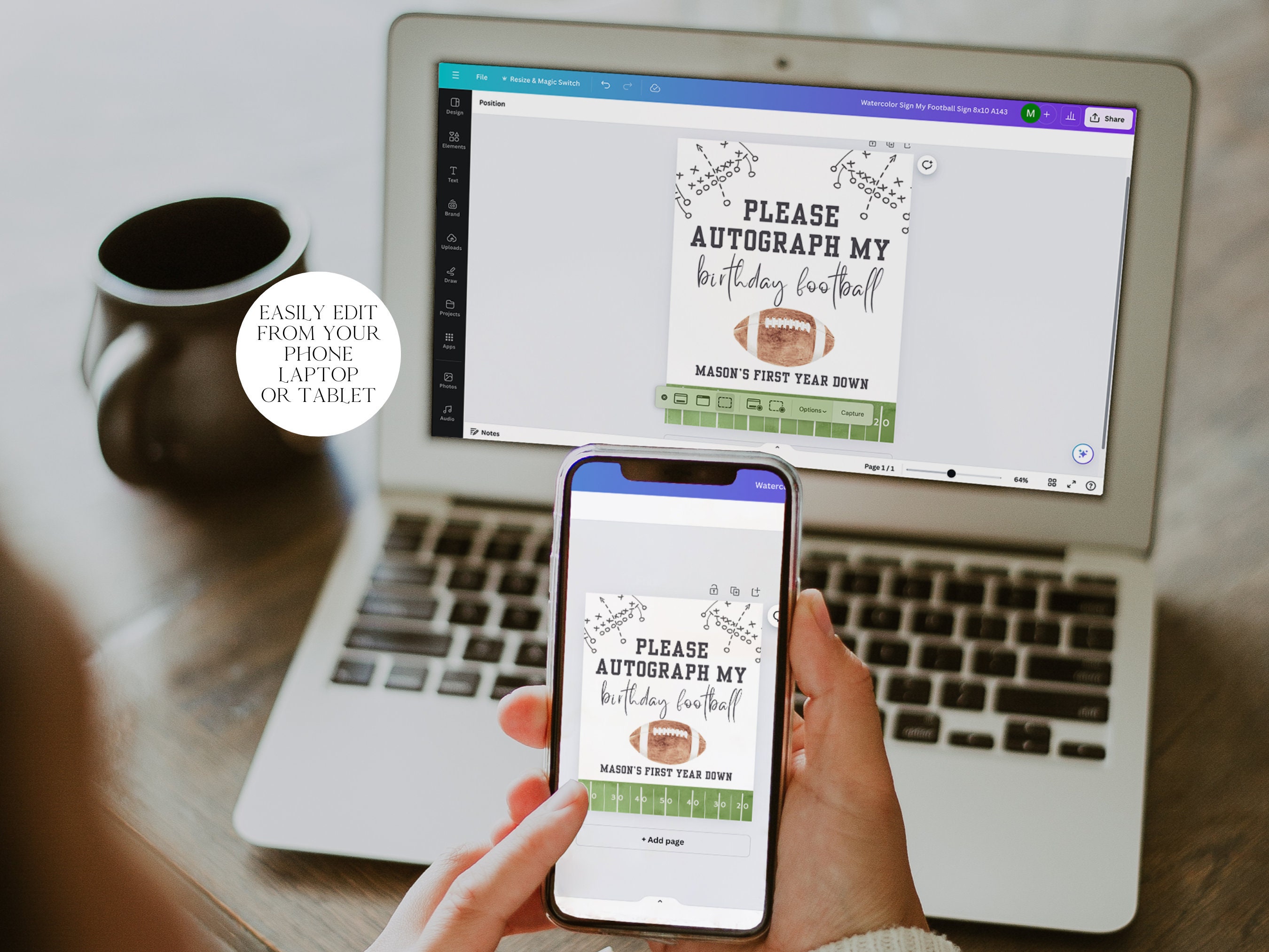 Football Birthday, Autograph My Ball, Instant Download, Autograph Guest ...