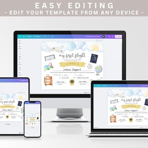 My First Flight Certificate, Certificate for Kids, First Flight Gift ...