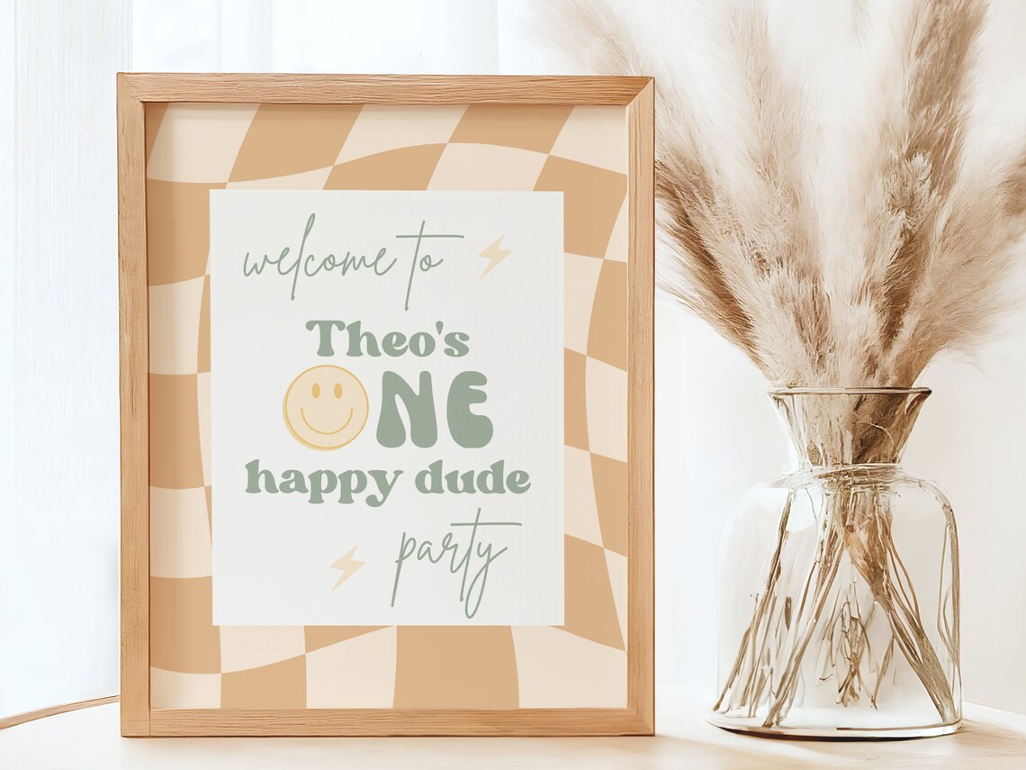 One Happy Dude Welcome Sign, First Birthday Party, One Happy Dude Party ...