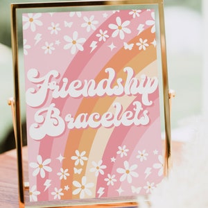 Groovy Birthday Friendship Bracelets Sign, Instant Download, Retro ...
