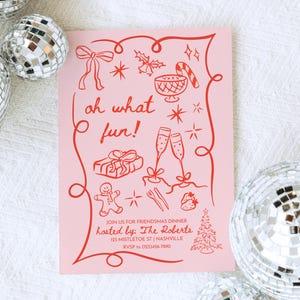 Oh What Fun Christmas Invitation, Friendsmas Invite, Oh What Fun Invite ...