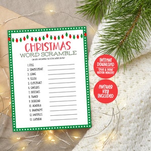 Christmas Word Scramble | Christmas Party Game | Christmas Games ...