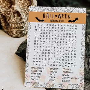 Halloween Word Search, Halloween Activity, Halloween Party Game ...