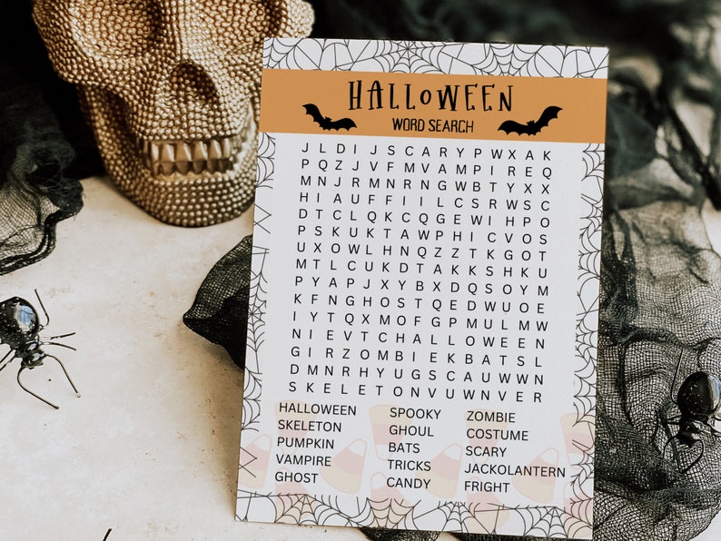 Halloween Word Search, Halloween Activity, Halloween Party Game ...