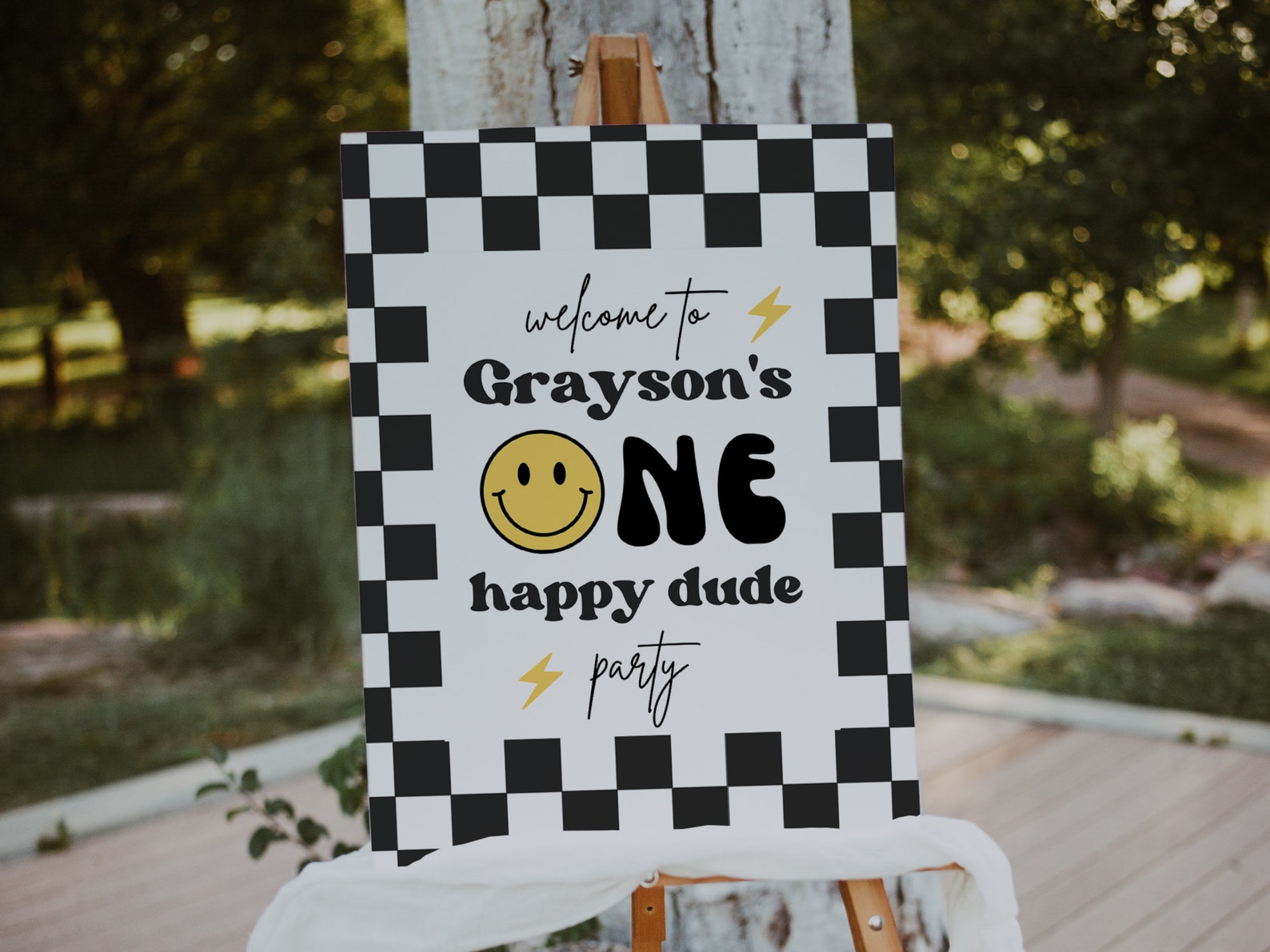 One Happy Dude Welcome Sign, First Birthday Party, Instant Download ...