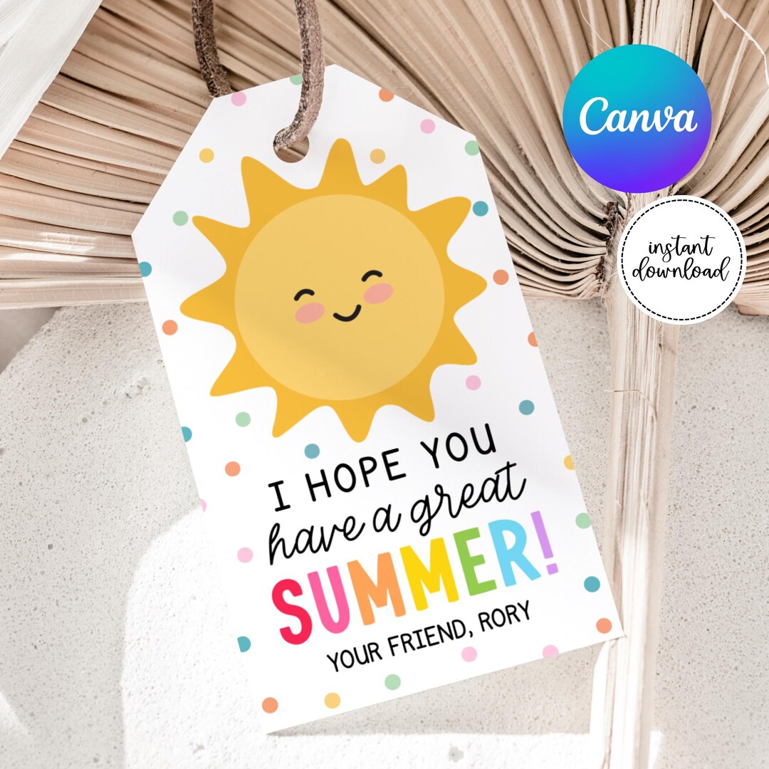 Printable Last Day of School Tag, School Gift Tag, Teacher Gift, Thank ...
