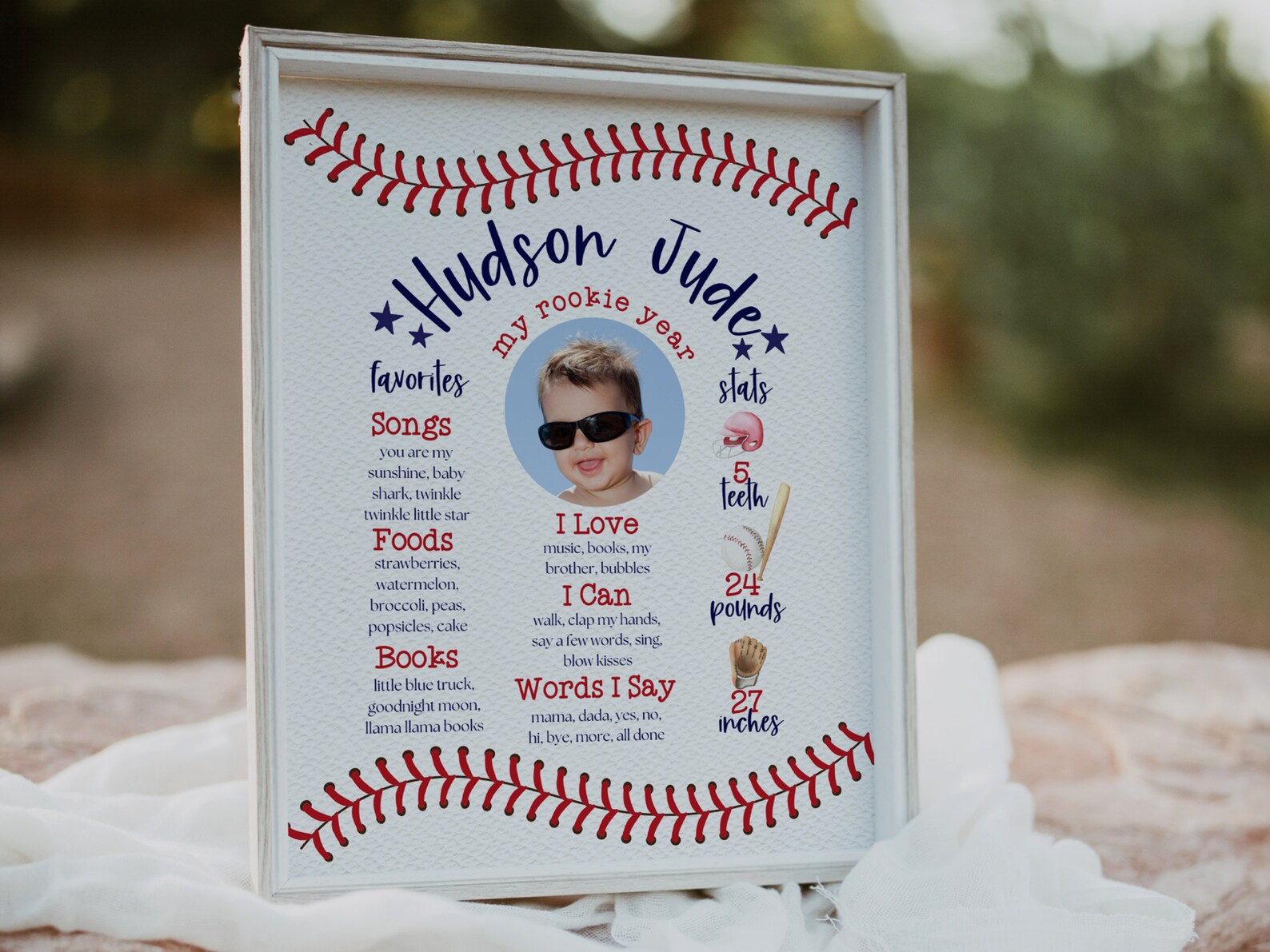 Baseball First Birthday Milestone Sign | 1st Birthday | Rookie ...